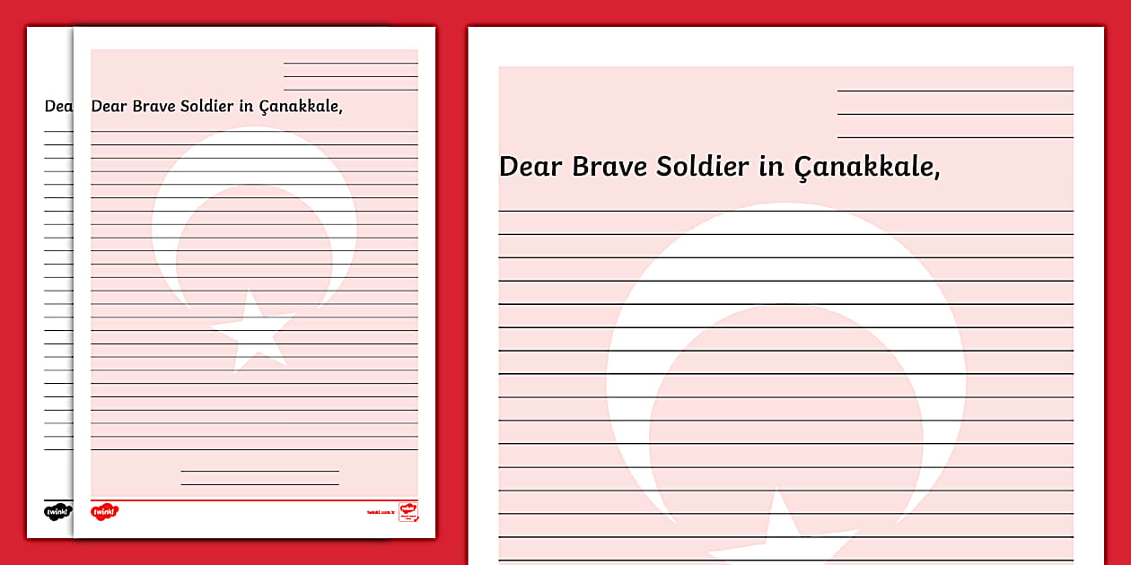 Letter To Soldiers in Çanakkale (teacher made) - Twinkl
