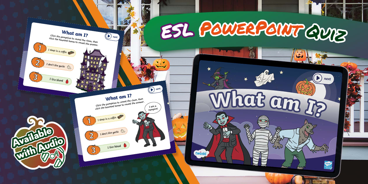 Halloween 3-Hint ESL Interactive Quiz ｜ハロウィンクイズ｜Twinkl
