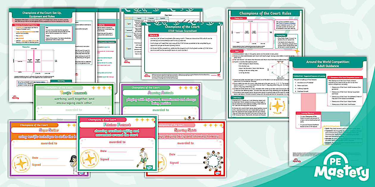 PE Mastery: Grade 3/4 Pickleball Competition Pack - Twinkl