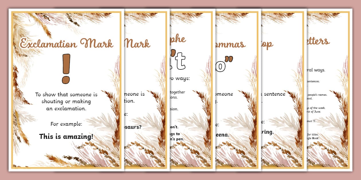 Boho Neutral Punctuation Display Posters (teacher made)