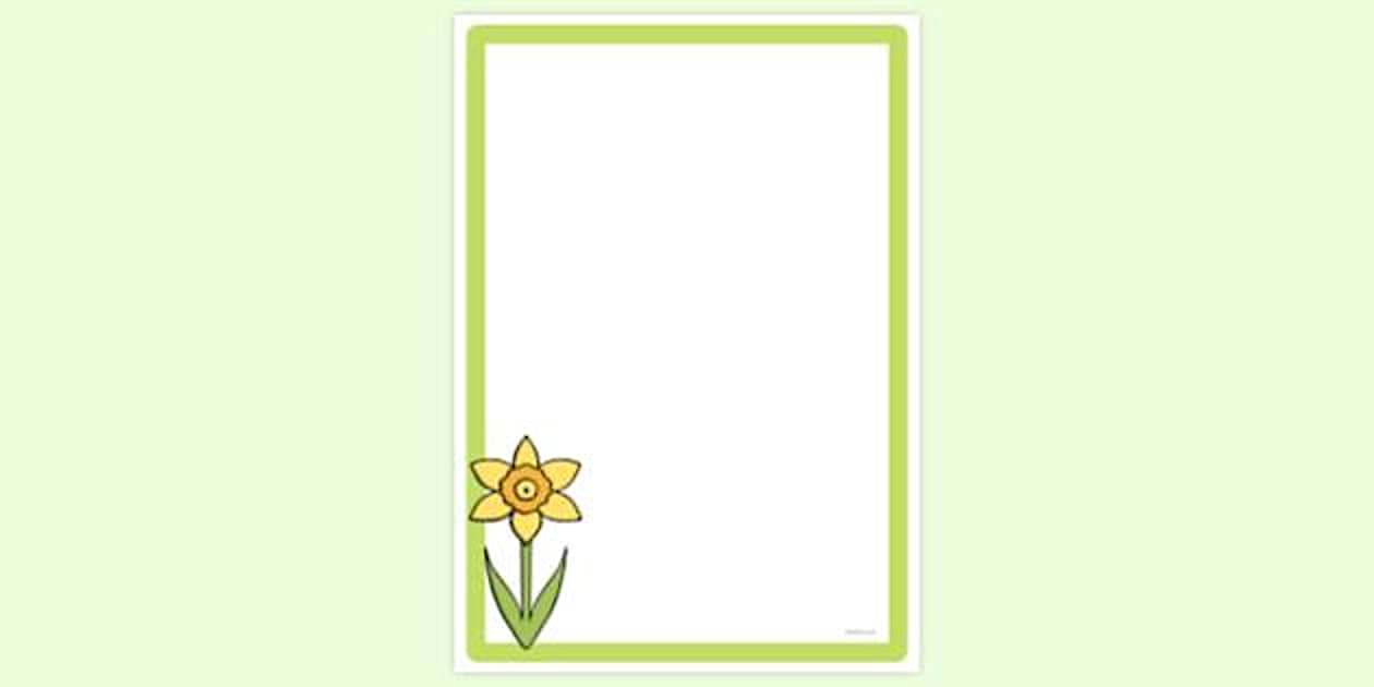 Simple Blank Whole Daffodil Page Border | Page Borders