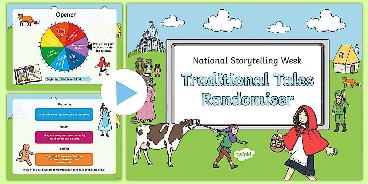 National Storytelling Week Traditional Tales Randomiser PowerPoint
