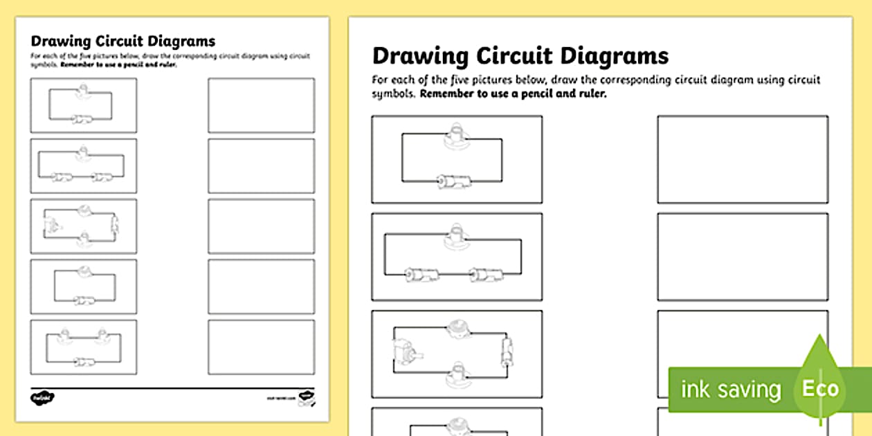 Drawing Diagrams Of Circuits Worksheet For 3rd 5th Grade