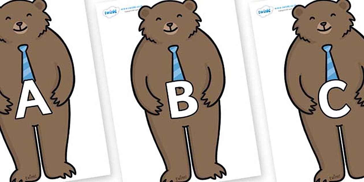 A-Z Alphabet on Daddy Bear (teacher made) - Twinkl