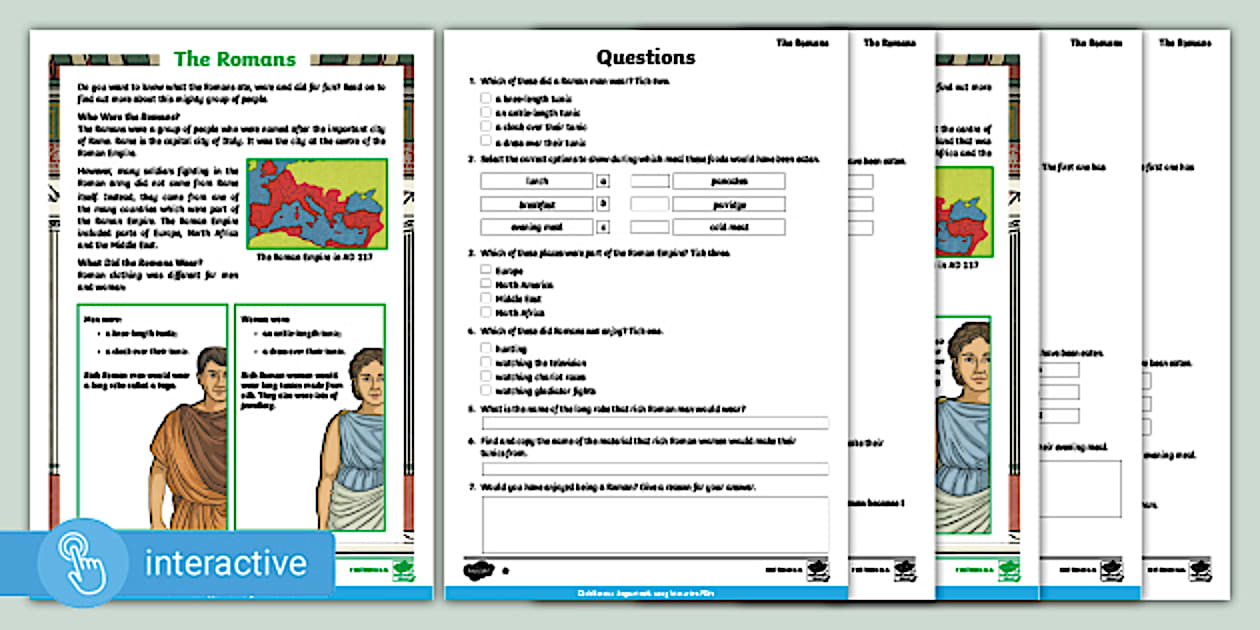 LKS2 Online Reading Comprehension Activity | The Romans