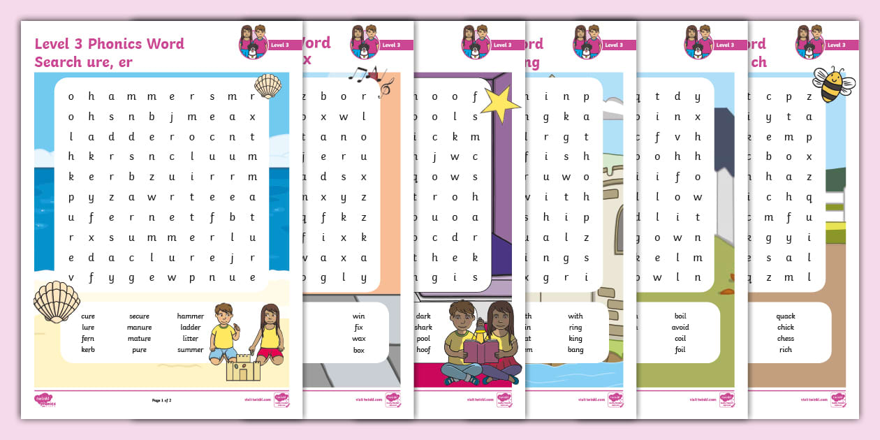 * NEW * Level 3 Phonics Word Search Pack - Twinkl