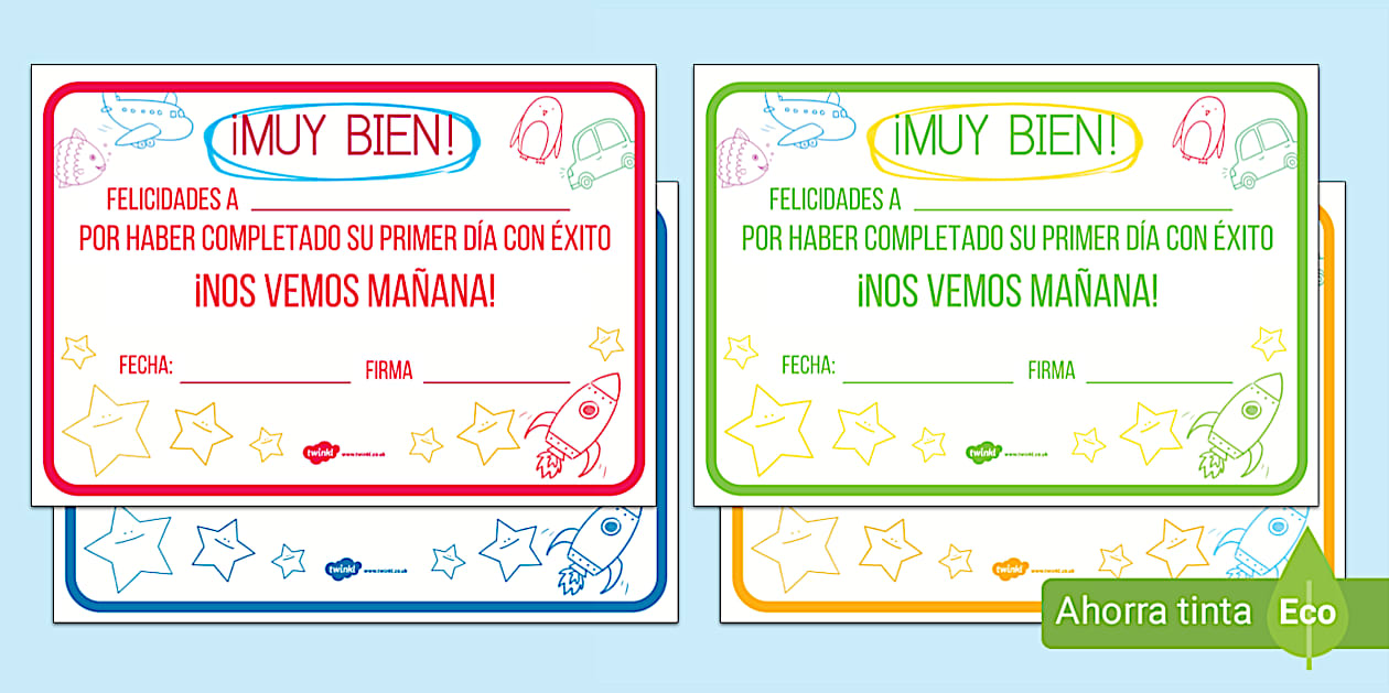 Diploma escolar: Primer día de clases