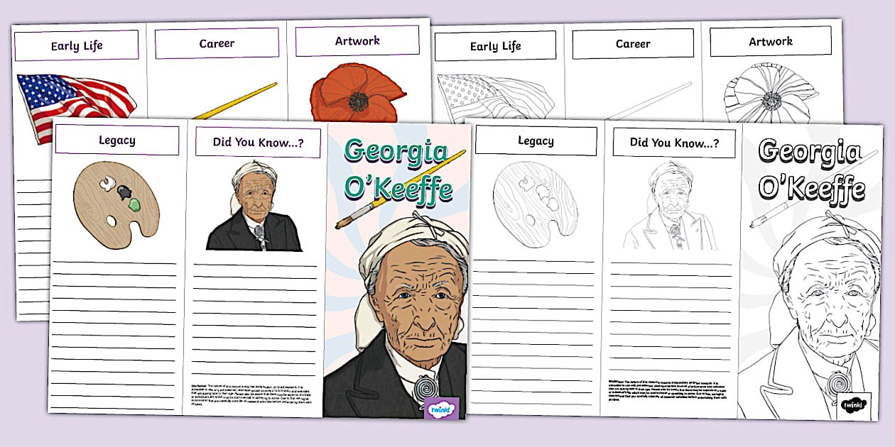 Georgia O'Keeffe Leaflet Template (teacher made) - Twinkl