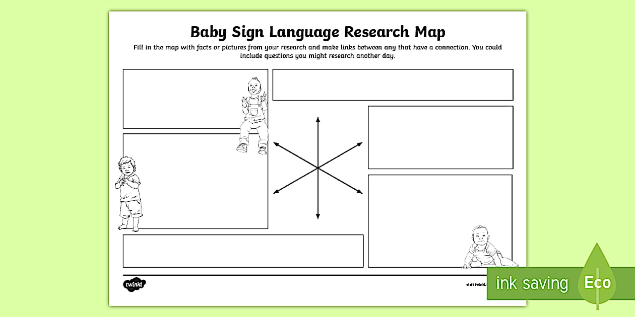 Editable Baby Sign Language Research Map - Twinkl