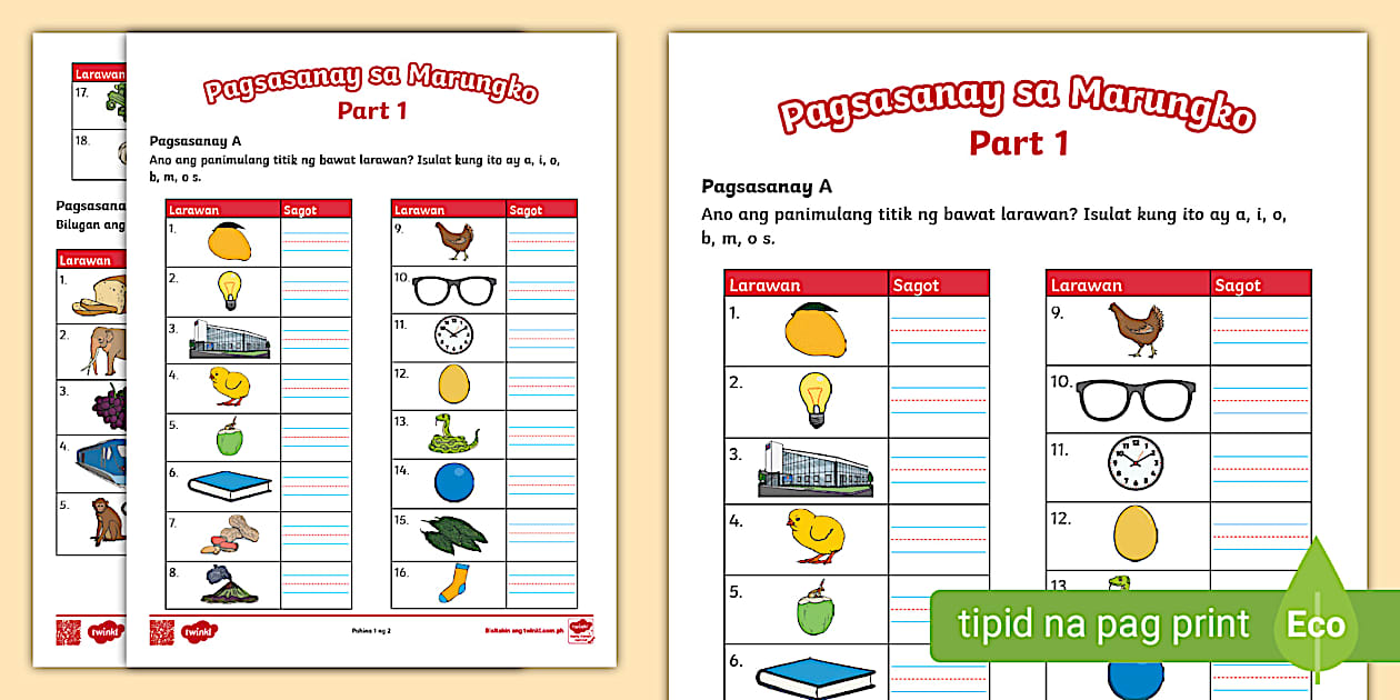 Pagsasanay sa Marungko Part 1 | Philippines | Twinkl