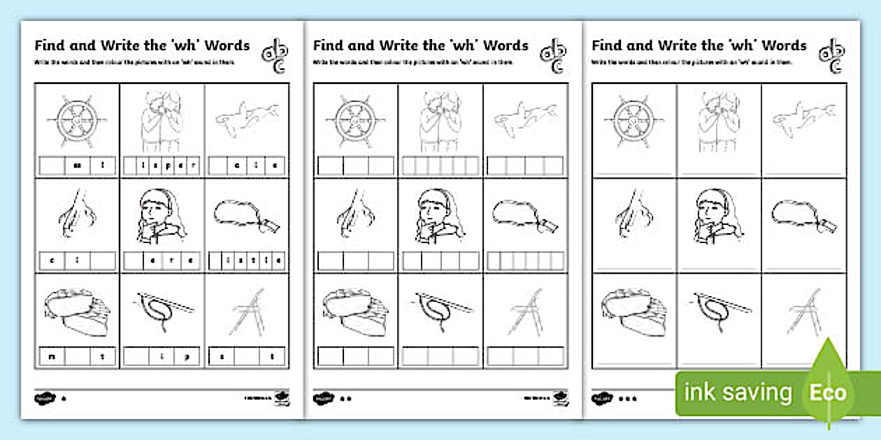 Phonics ‘wh’ Worksheet – Differentiated Worksheets