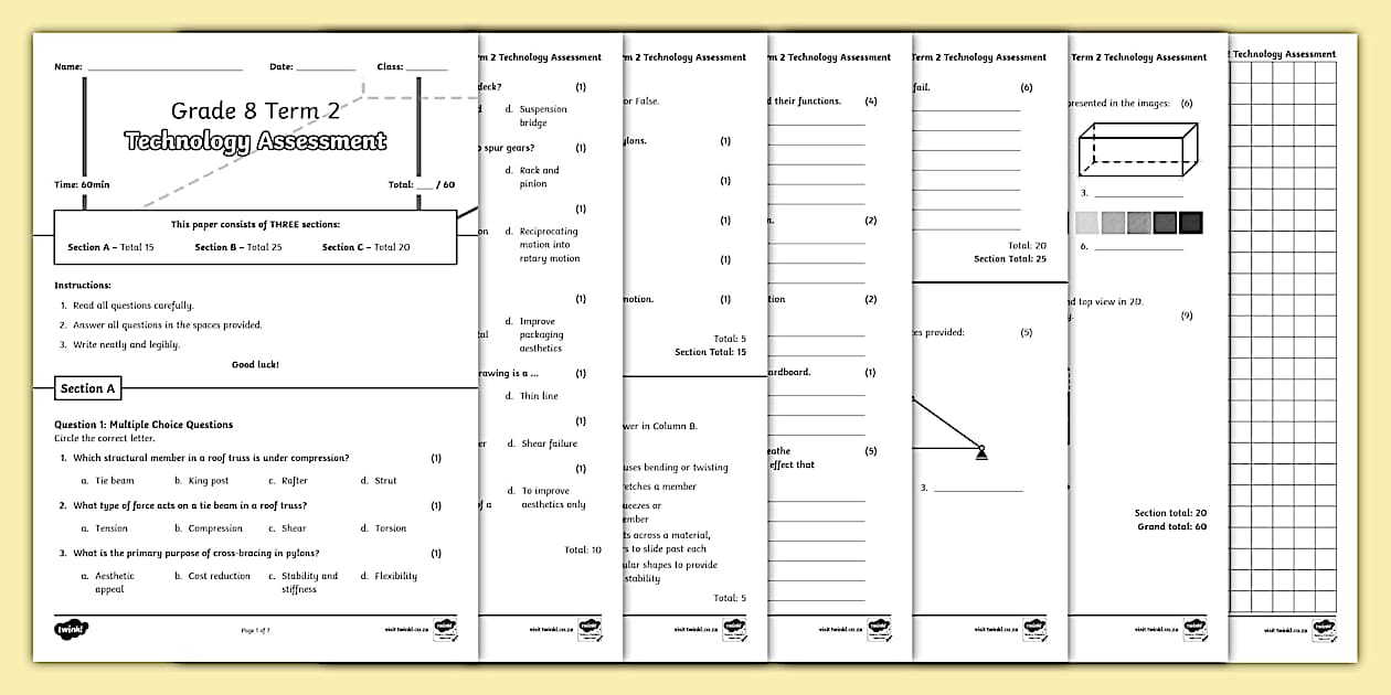 Grade 8 Technology Assessment Term 2 (teacher made) - Twinkl