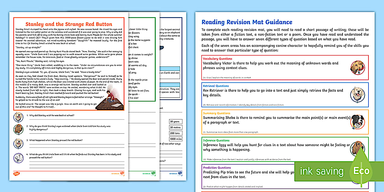 Year 4 Reading Revision Activity Mat Pack 4 - Twinkl