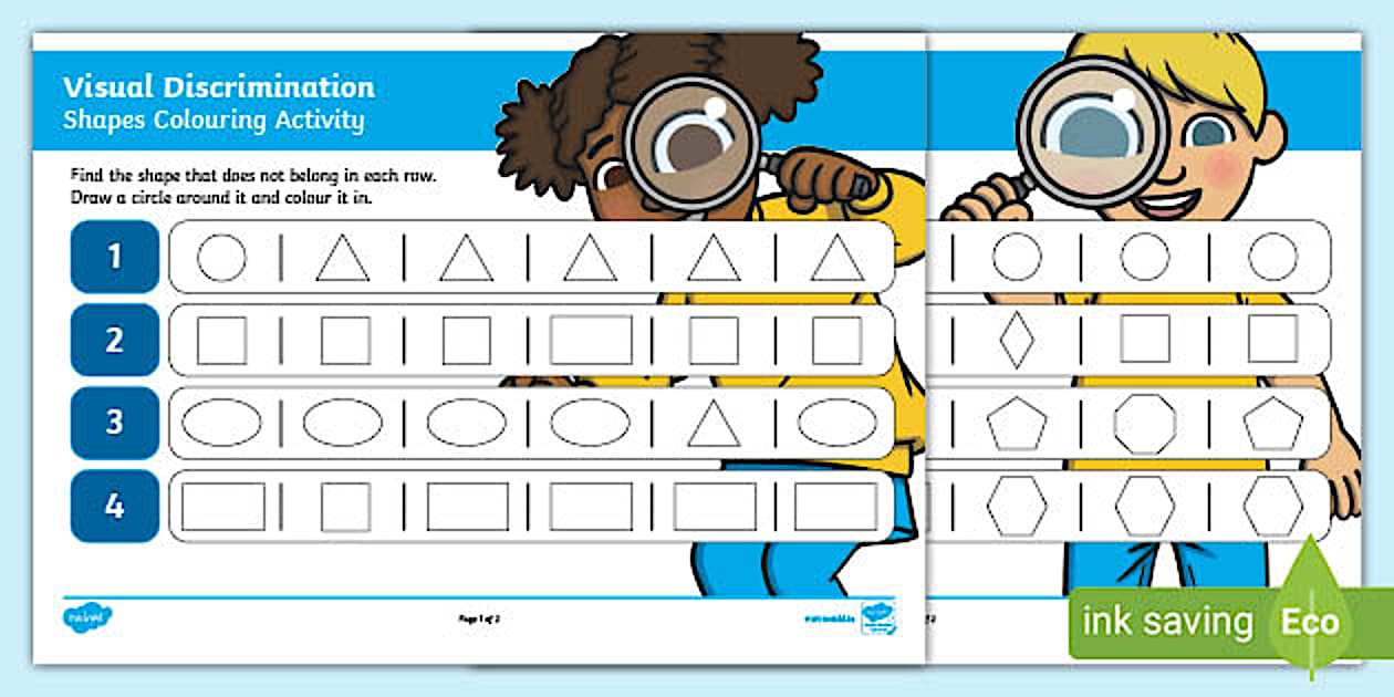 Visual Discrimination Odd One Out Shapes Activity - Twinkl