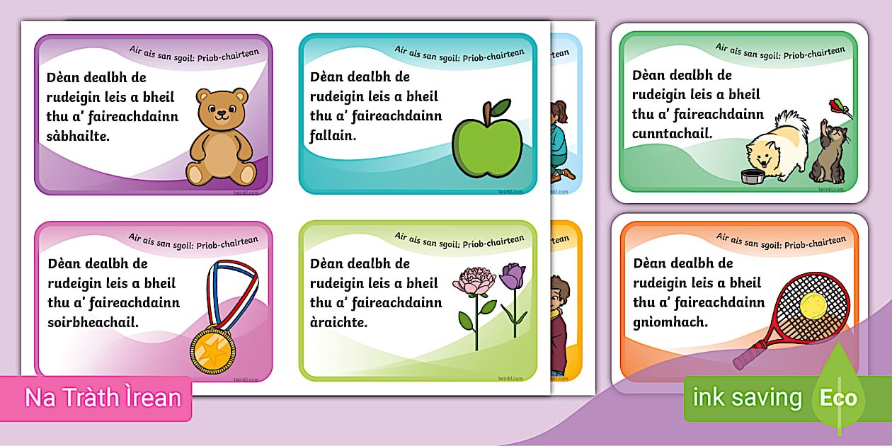 Priob-chairtean – Air Ais san Sgoil Slàn is Sunndach – FtMG