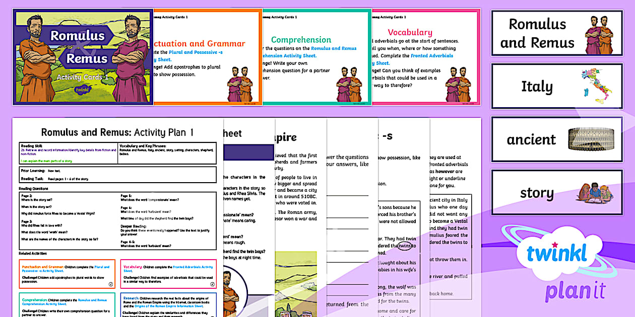 Romulus and Remus Guided Reading 1 Y4 (teacher made)