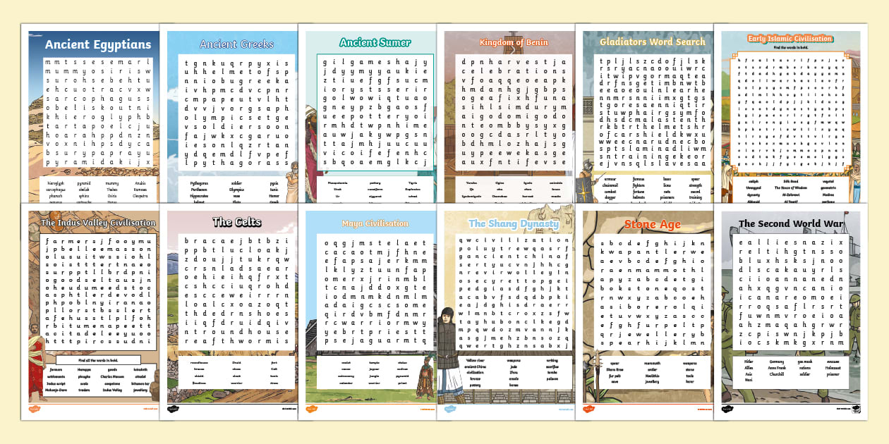 UKS2 History Word Search Pack (Teacher-Made) - Twinkl