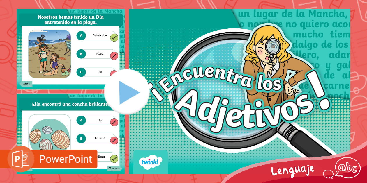 PowerPoint | Juego | Gramática | Adjetivos | (teacher made)