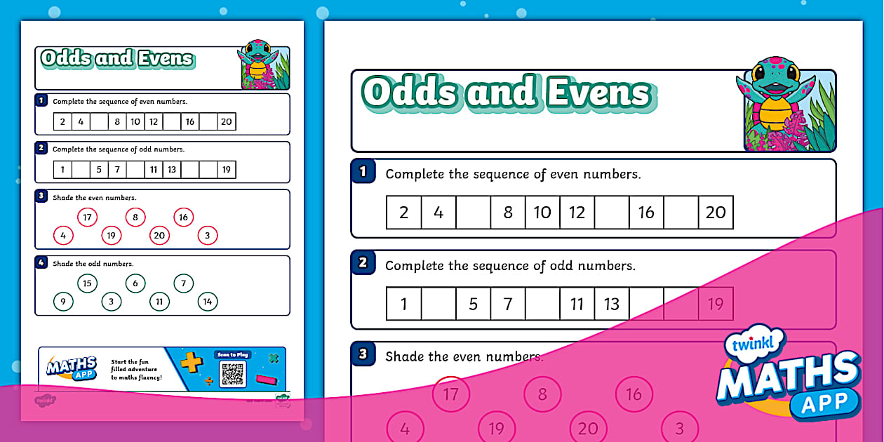 👉 Year 1 Odds and Evens Skill Safari Activity Sheet