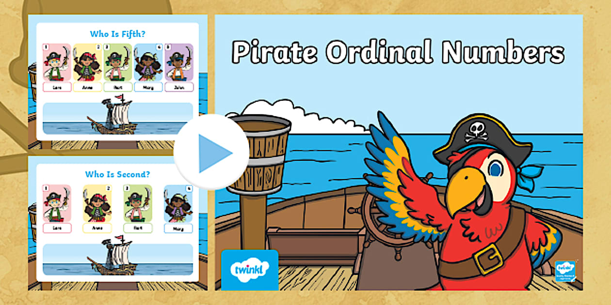 Pirate-Themed Ordinal Numbers PowerPoint (teacher made)
