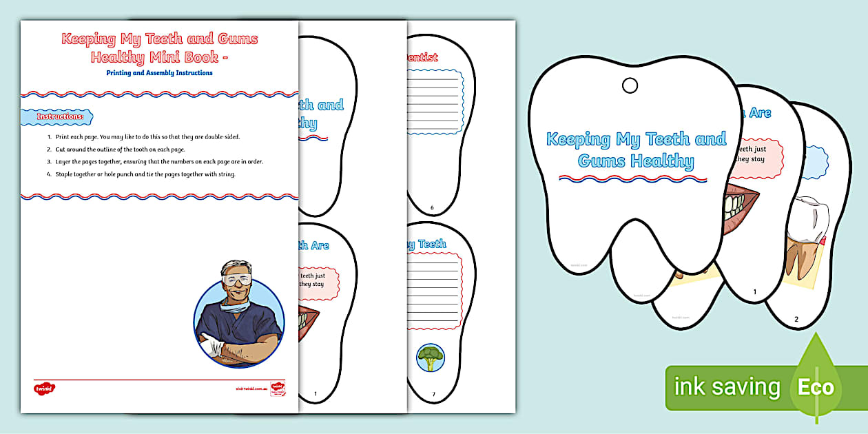Keeping My Teeth and Gums Healthy Mini Book (teacher made)