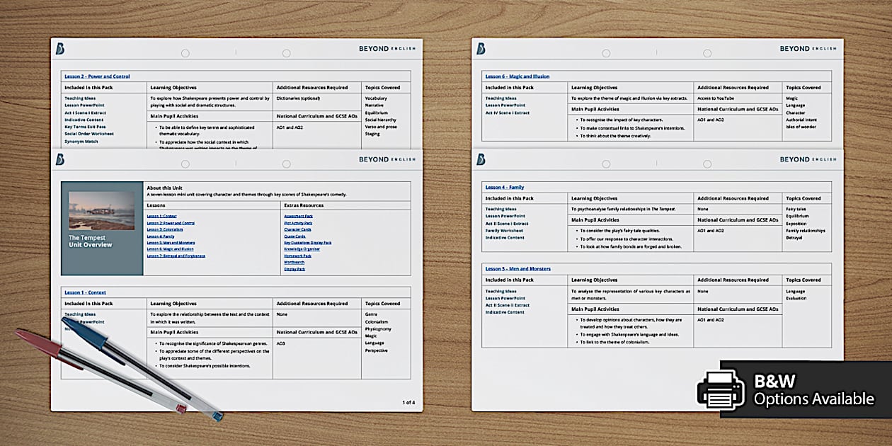 The Tempest Unit Overview | GCSE Shakespeare | Beyond