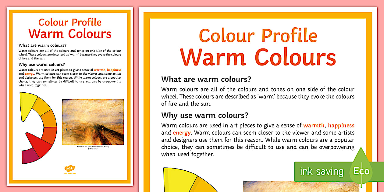 Color Profile: Warm Colors Poster (Teacher-Made) - Twinkl