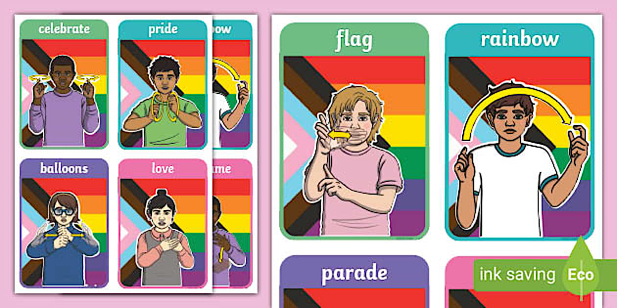 BSL Pride Flashcards | KS1 | Twinkl (Teacher-Made) - Twinkl