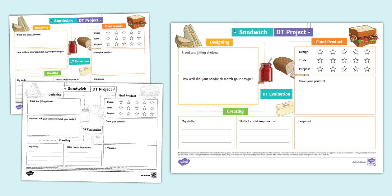 Sandwich DT Evaluation Mind Map (teacher made) - Twinkl