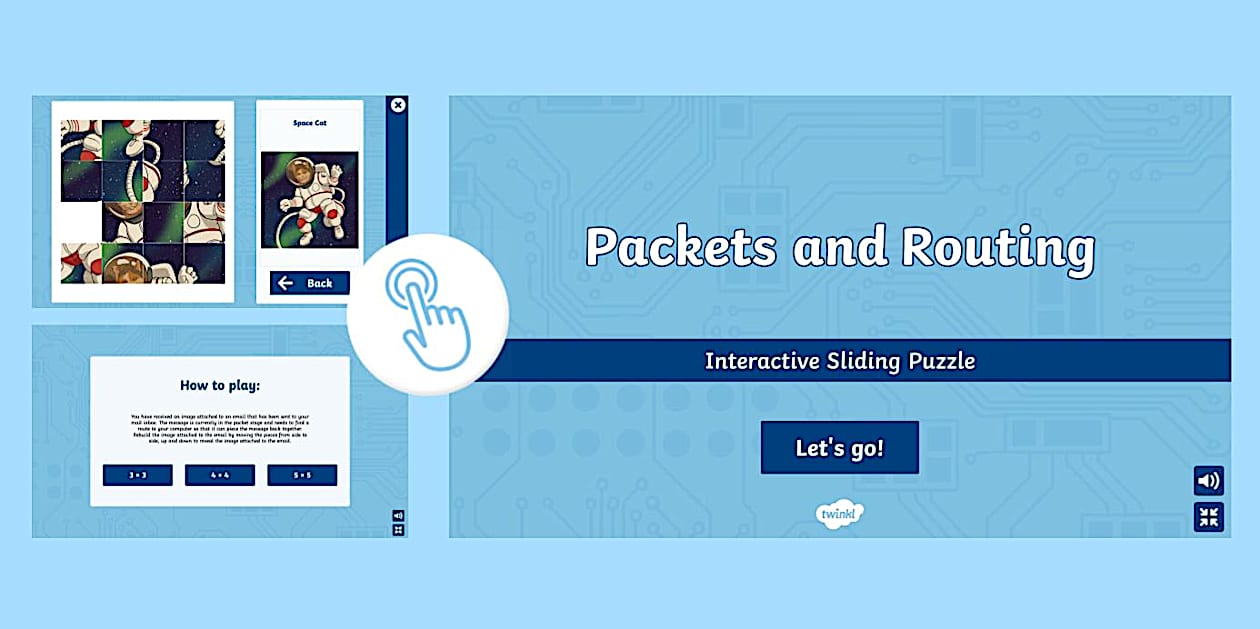 Packets and Routing Interactive Sliding Puzzle - KS2 Twinkl