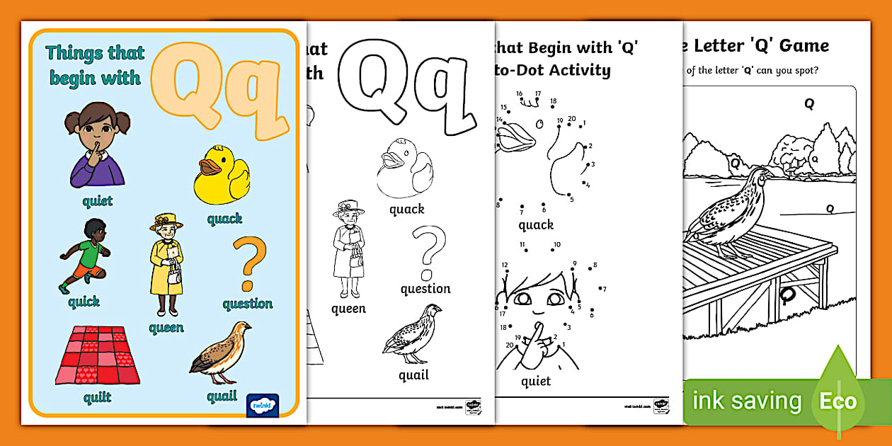 Things that Begin with Q Worksheets Pack | Twinkl Resources