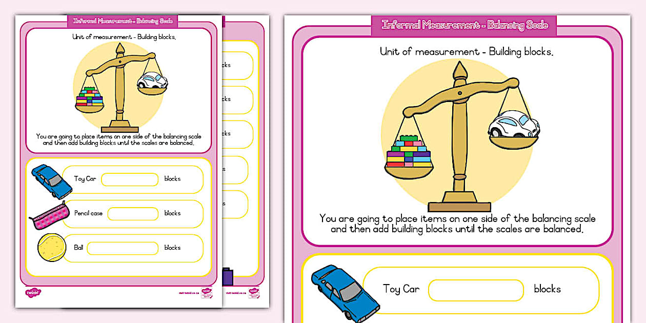 Informal Measuring Balancing Scale Activity (teacher made)