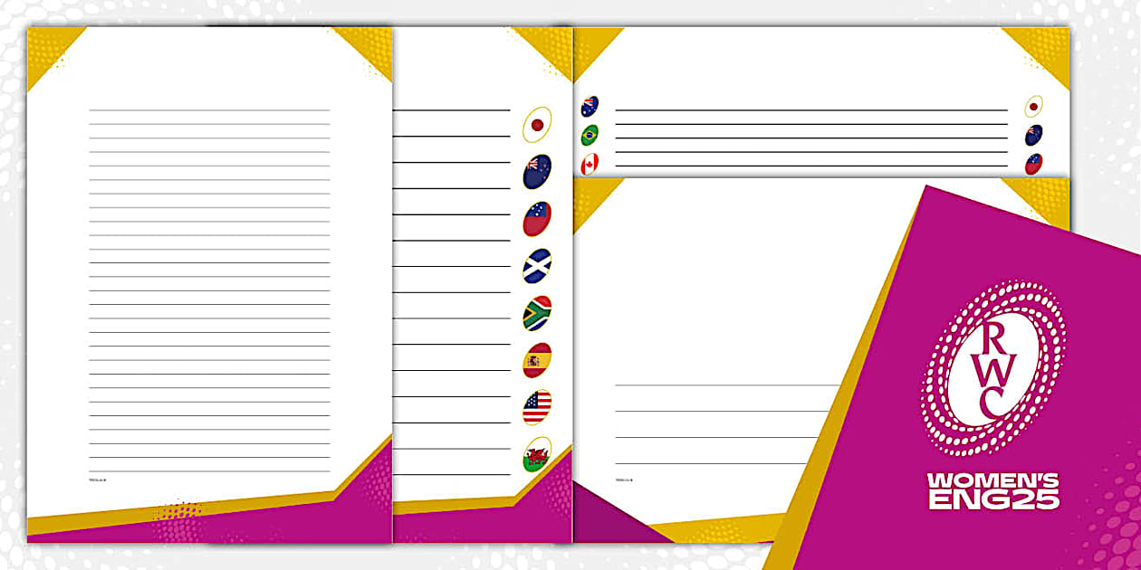 FREE! - Women's Rugby World Cup 2025 Themed Writing Pack