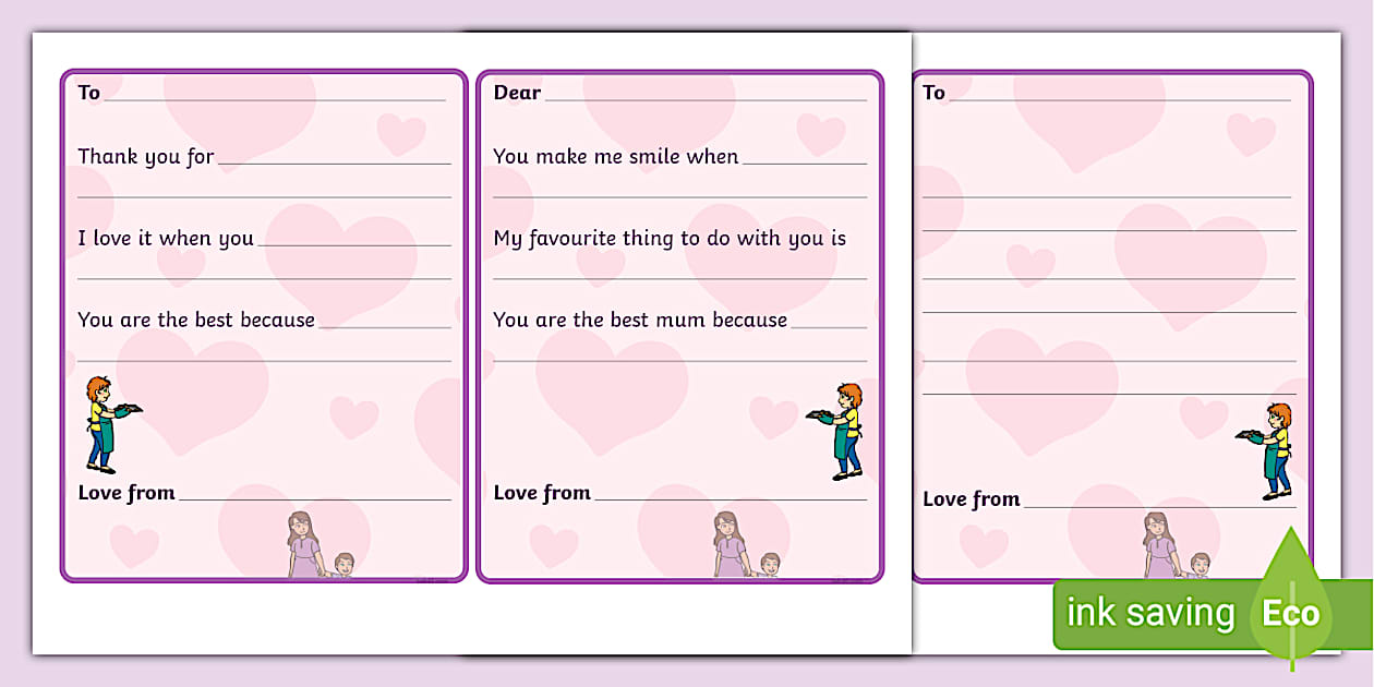 What to Write on a Mother's Day Card - Printable Activity