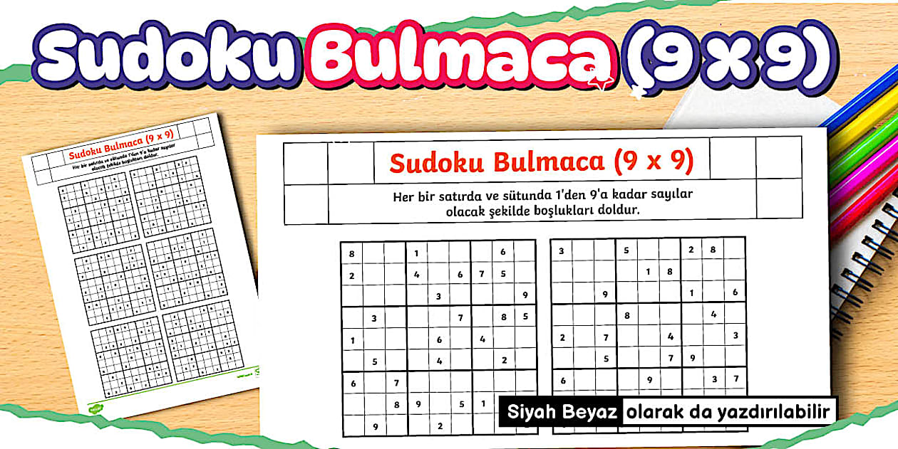 Sudoku Bulmaca (9 x 9)-Twinkl
