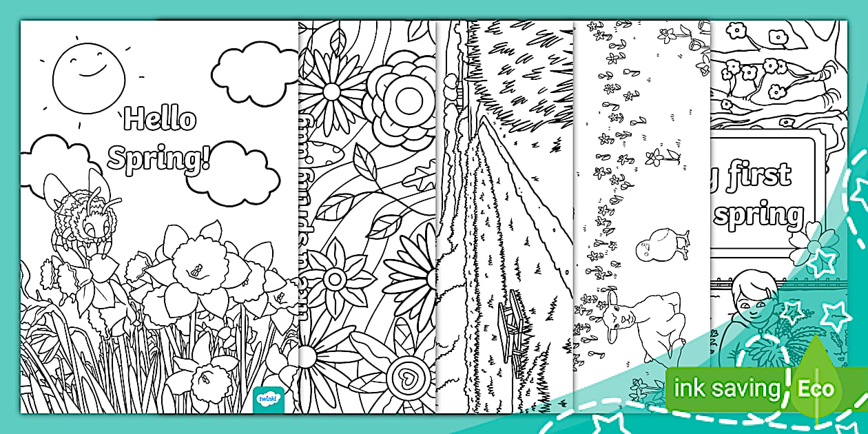 Spring Wellbeing Mindfulness Colouring Pages (teacher made)