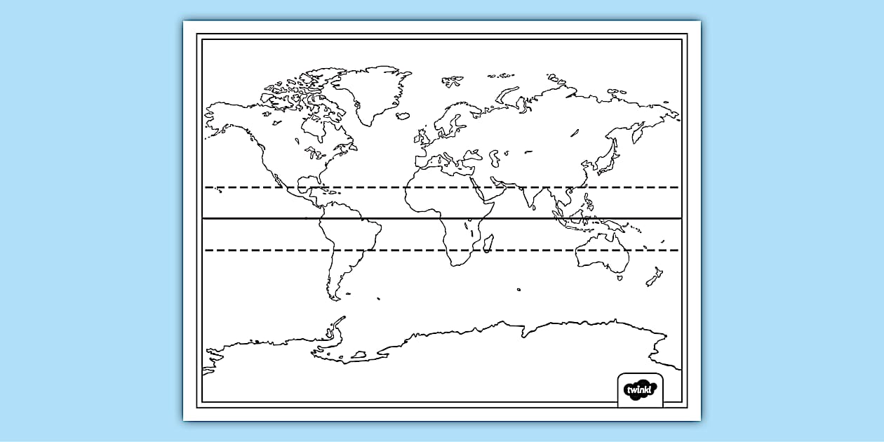 Printable Equator Map | Geography Resource | Twinkl - Twinkl