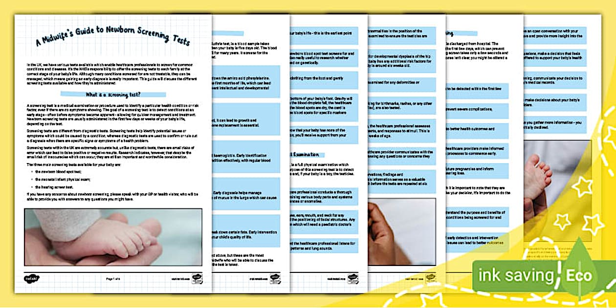 A Midwife's Guide to Newborn Screening Tests (teacher made)