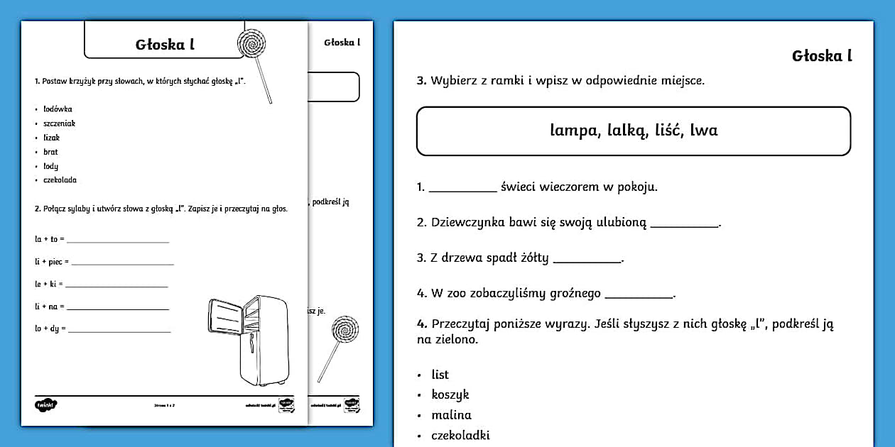 * NEW * Logopedia | Głoska l | Karta pracy (teacher made)