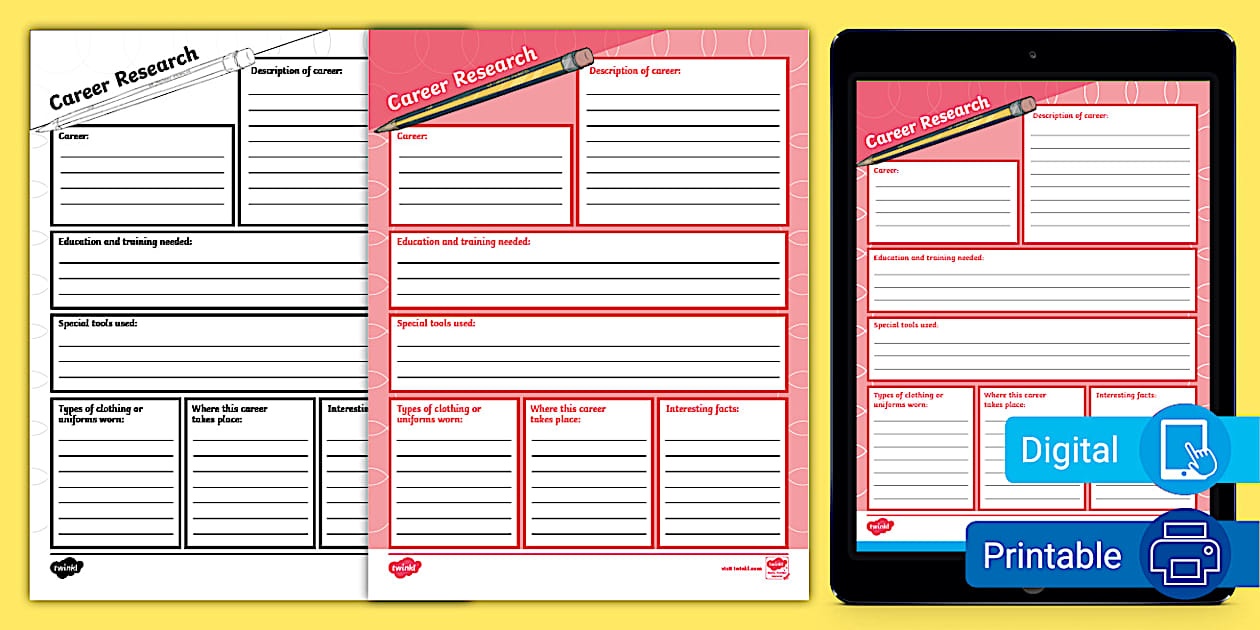 Career Research Graphic Organizer | ELA | Twinkl USA