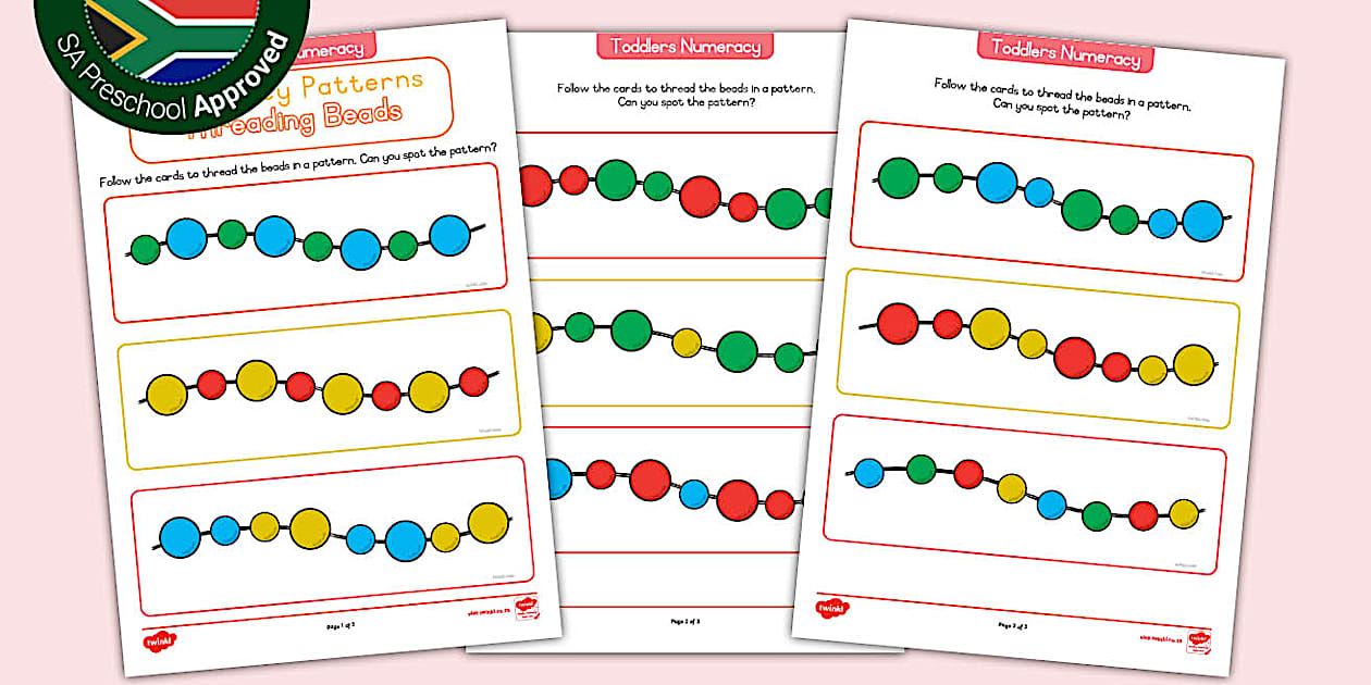 Toddlers: Numeracy– Patterns-Threading Beads - Twinkl