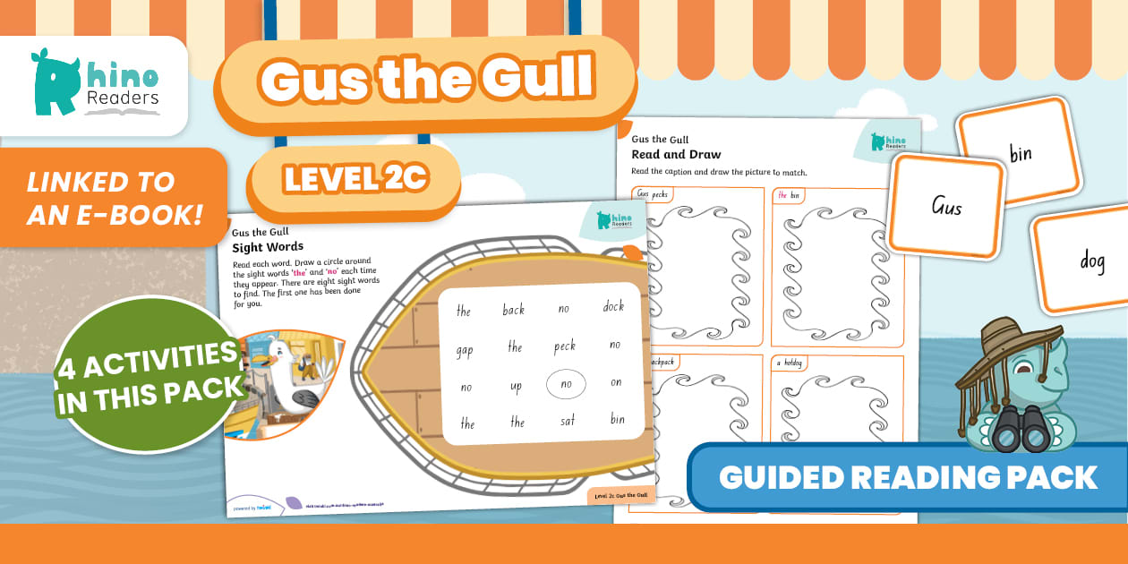 Level 2c Gus the Gull Guided Reading Pack