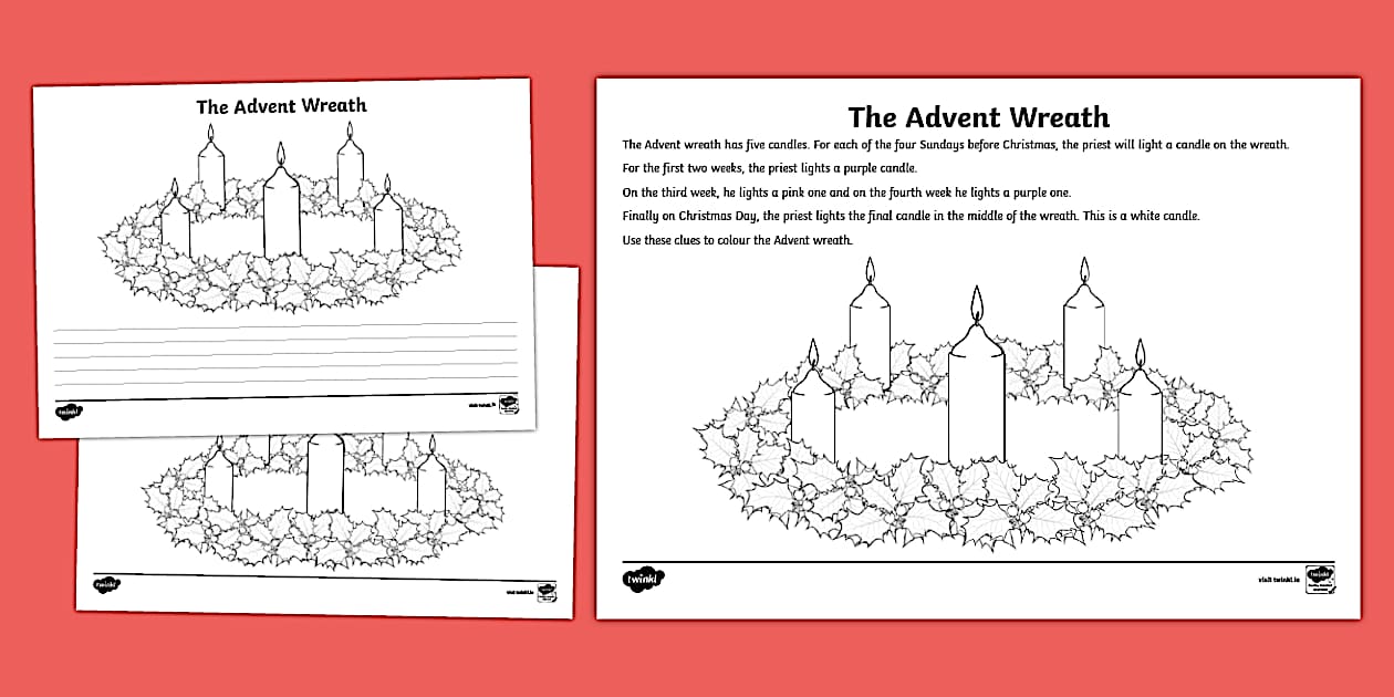 Advent Wreath Colouring Page | Twinkl Learning Resources