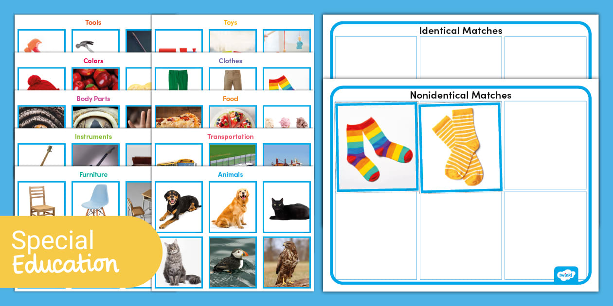 Identical and Nonidentical Matching Cards and Sorting Mats