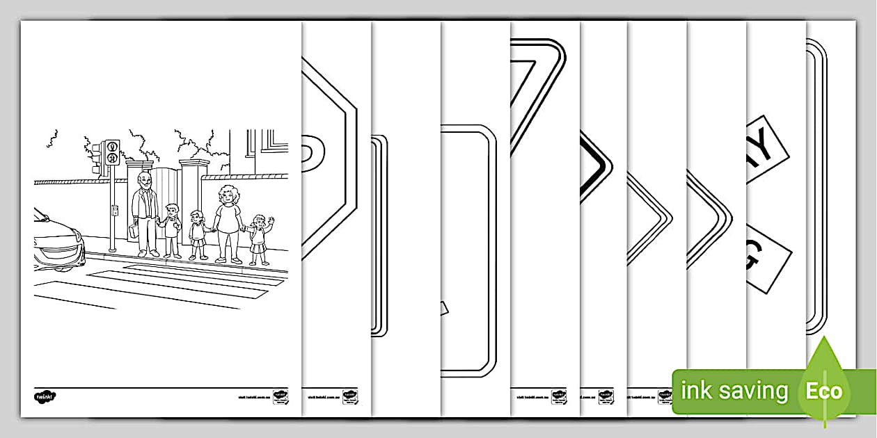 Australian Kids Road Safety Colouring Pages | Twinkl