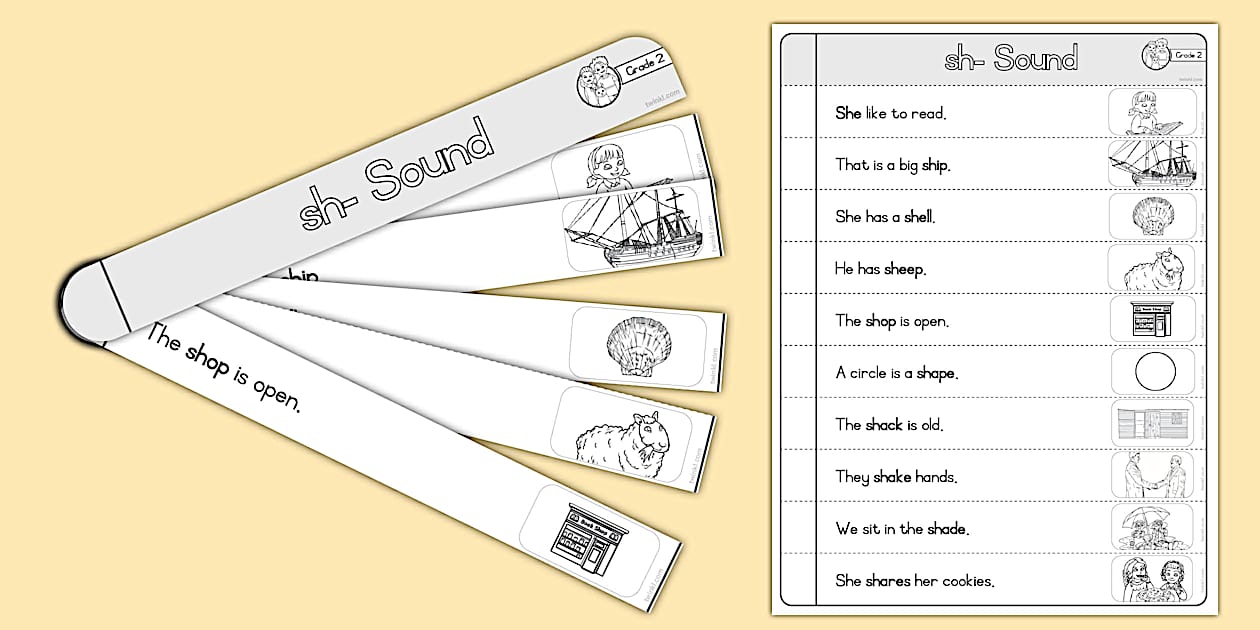 Grade 2 Phonics Reading Strips sh-