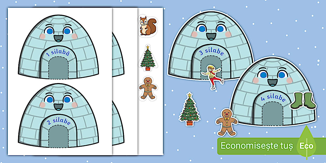 Iarna printre silabe – Joc de sortare