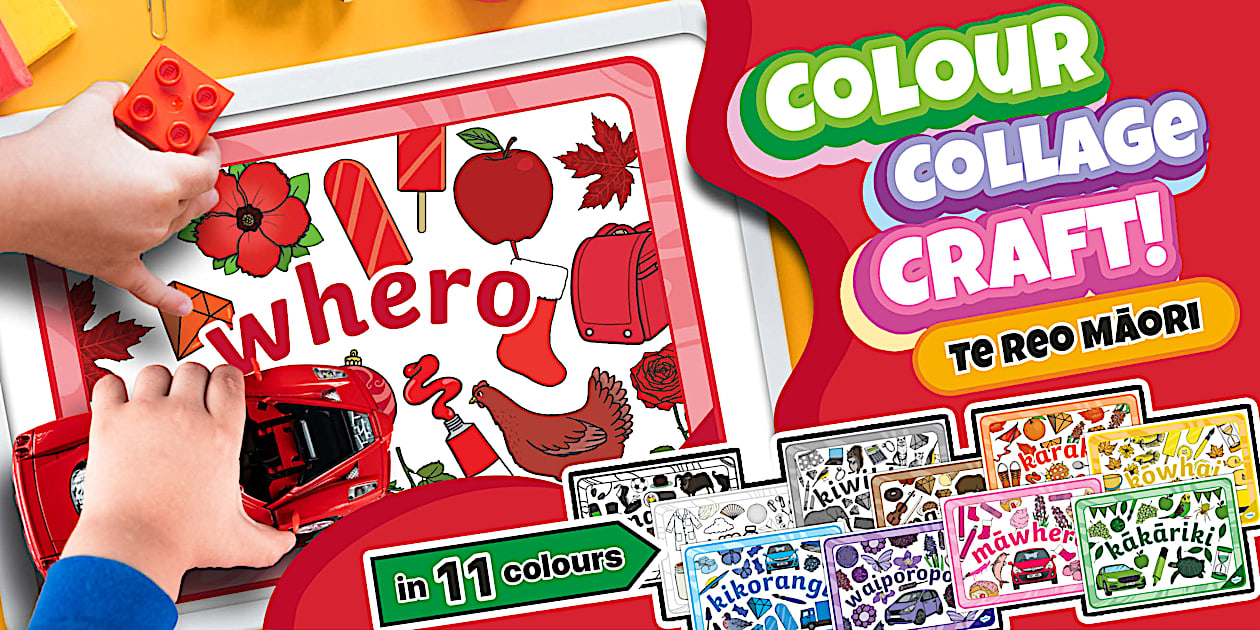 Colour Collage Craft and Display Posters - Te Reo Māori