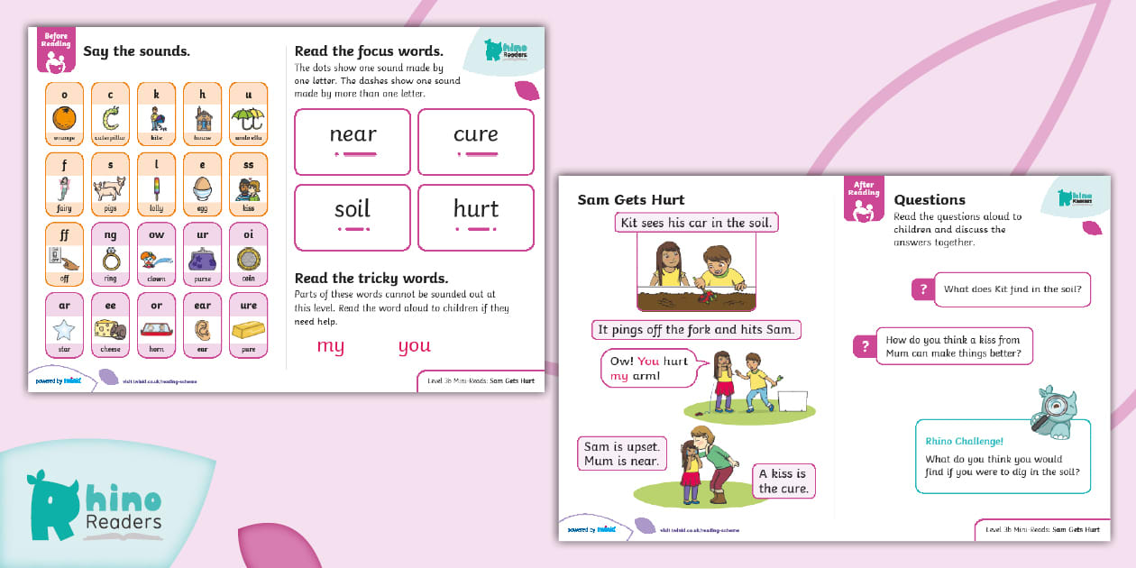 Rhino Readers Intervention: Sam Gets Hurt (Level 3b)