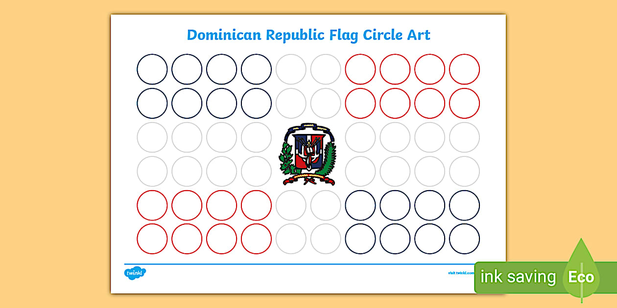 Dominican Republic Flag Circle Art Worksheet (Teacher-Made)